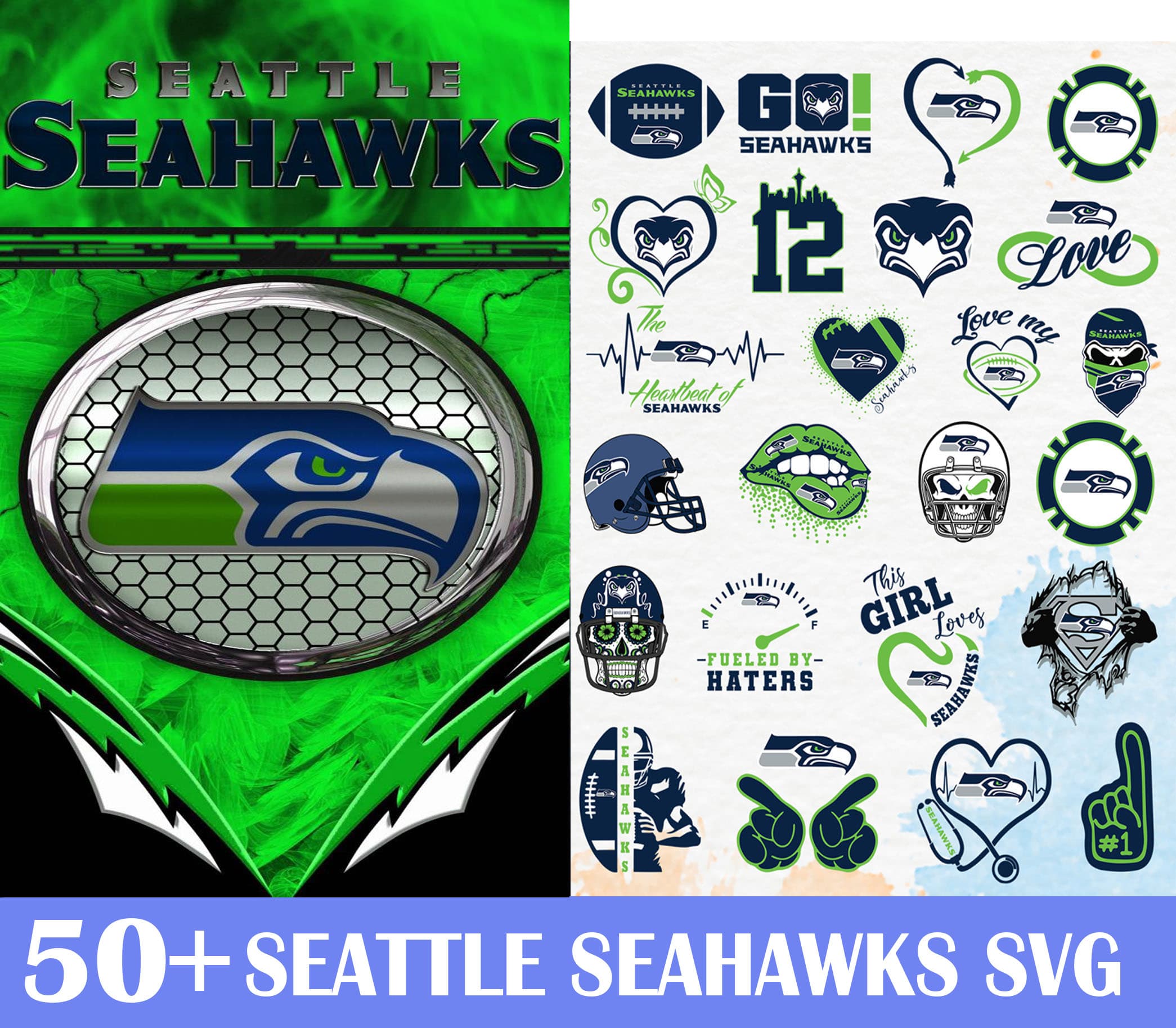 50 Seattle Seahawks Svg Bundle, NFL Teams Svg, NFL svg, Amer | Inspire ...