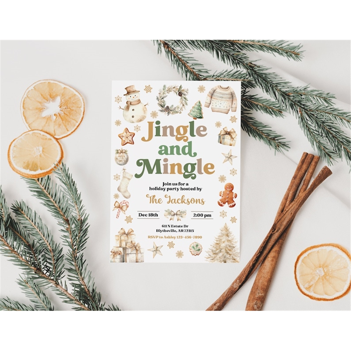 EDITABLE Jingle And Mingle Christmas Party Invitation Jingle - Inspire ...