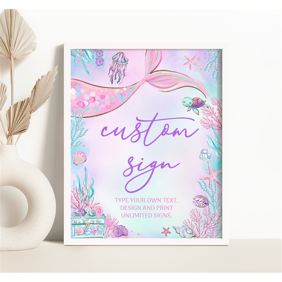 EDITABLE Mermaid Custom Sign Mermaid Under The Sea Custom Si - Inspire ...