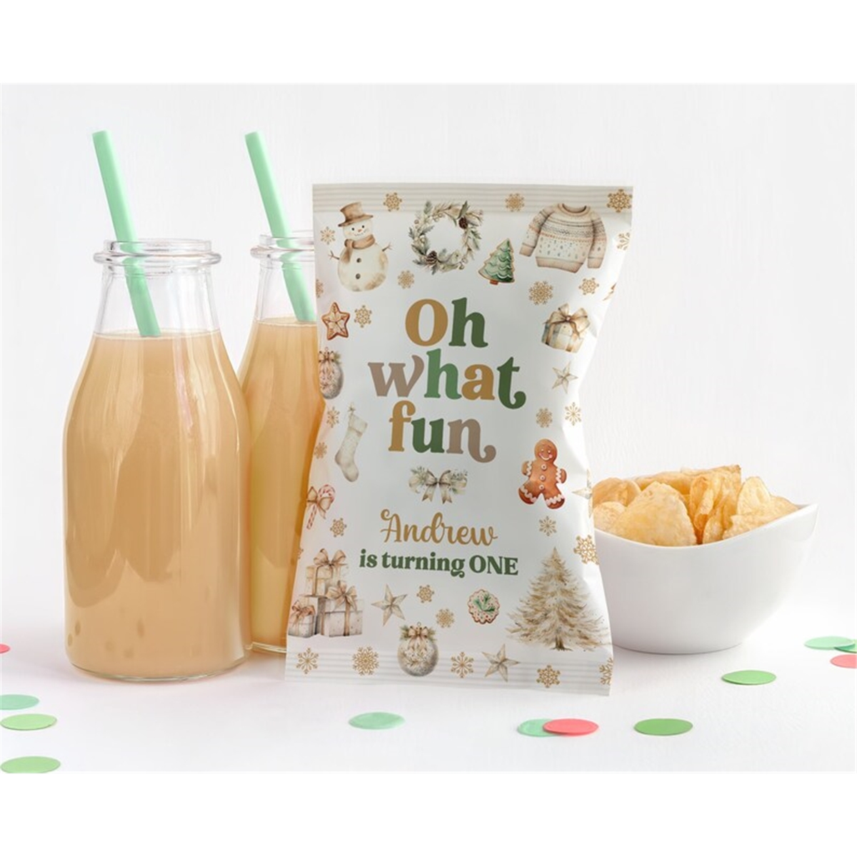 EDITABLE Christmas Birthday Party Chip Bag Wrappers Winter O | Inspire ...
