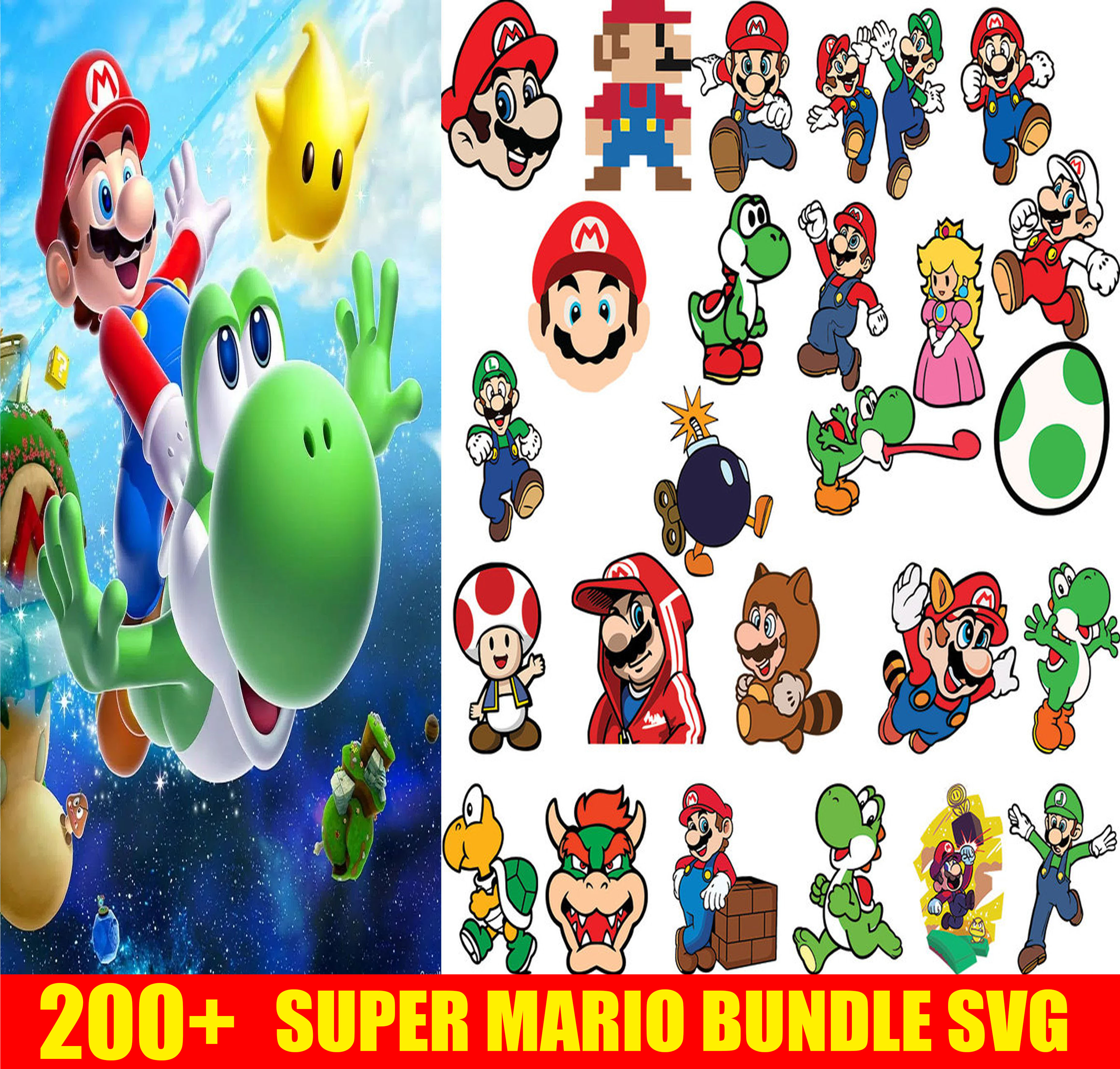 200 Super Mario Svg Bundle, Mario Svg Bundle, Super Mario Sv | Inspire ...