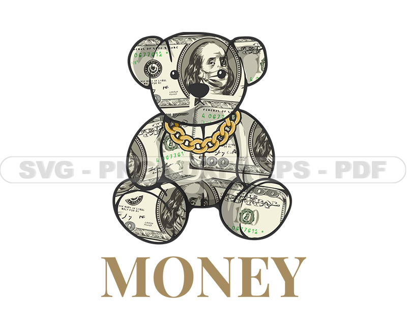 Money Teddy Bear Stretwear, Teddy Bear Tshirt Design, Street | Inspire ...