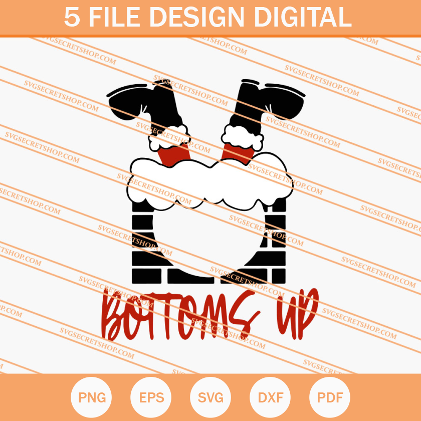Santa Bottoms Up SVG, Christmas SVG, Santa SVG | Inspire Uplift