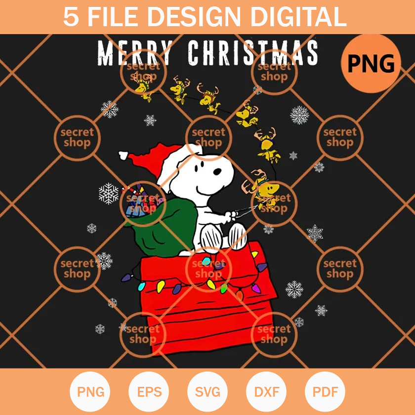 Snoopy Christmas , Snoopy Box Gift , Snow Flakes | Inspire Uplift