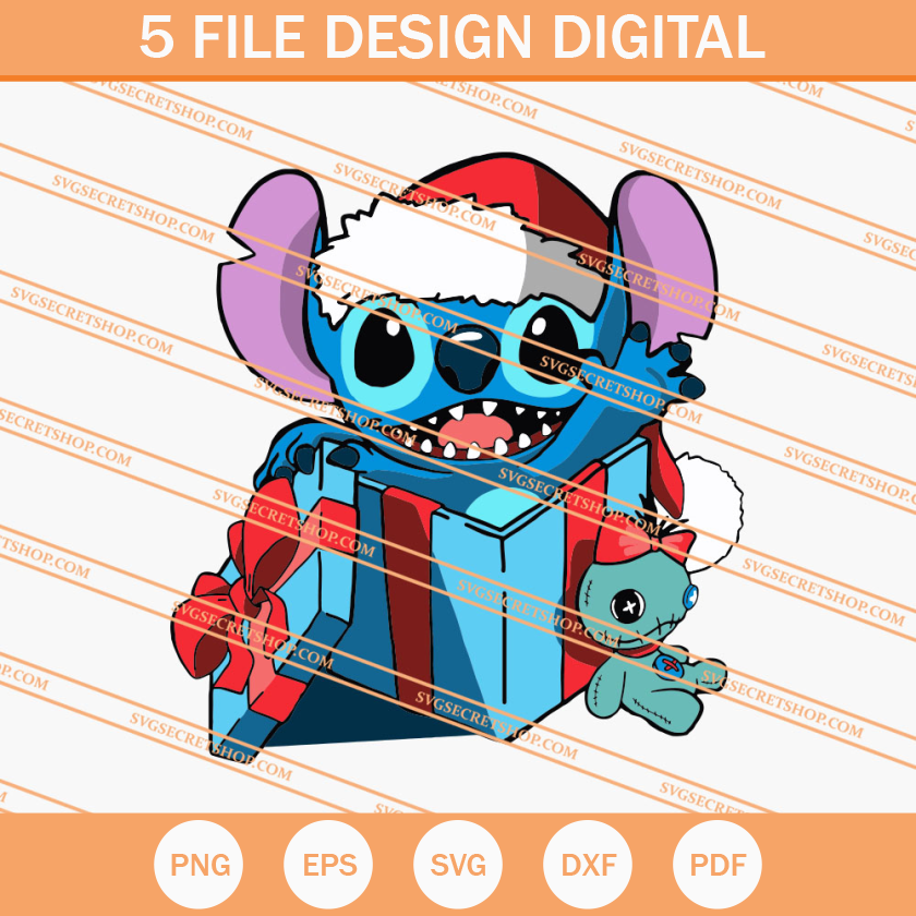 Stitch Christmas Gift Box SVG, Stitch Christmas SVG | Inspire Uplift