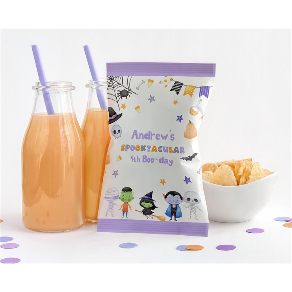 EDITABLE Halloween Chip Bag Wrappers Halloween Costume Party | Inspire ...