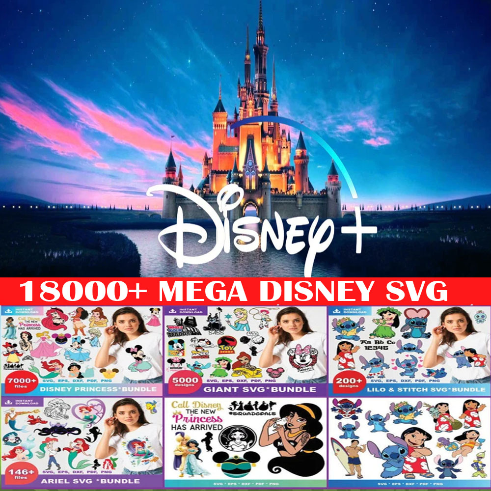 18000 Disney Svg Bundle, Disney Svg Bundle, Disney Princess | Inspire ...