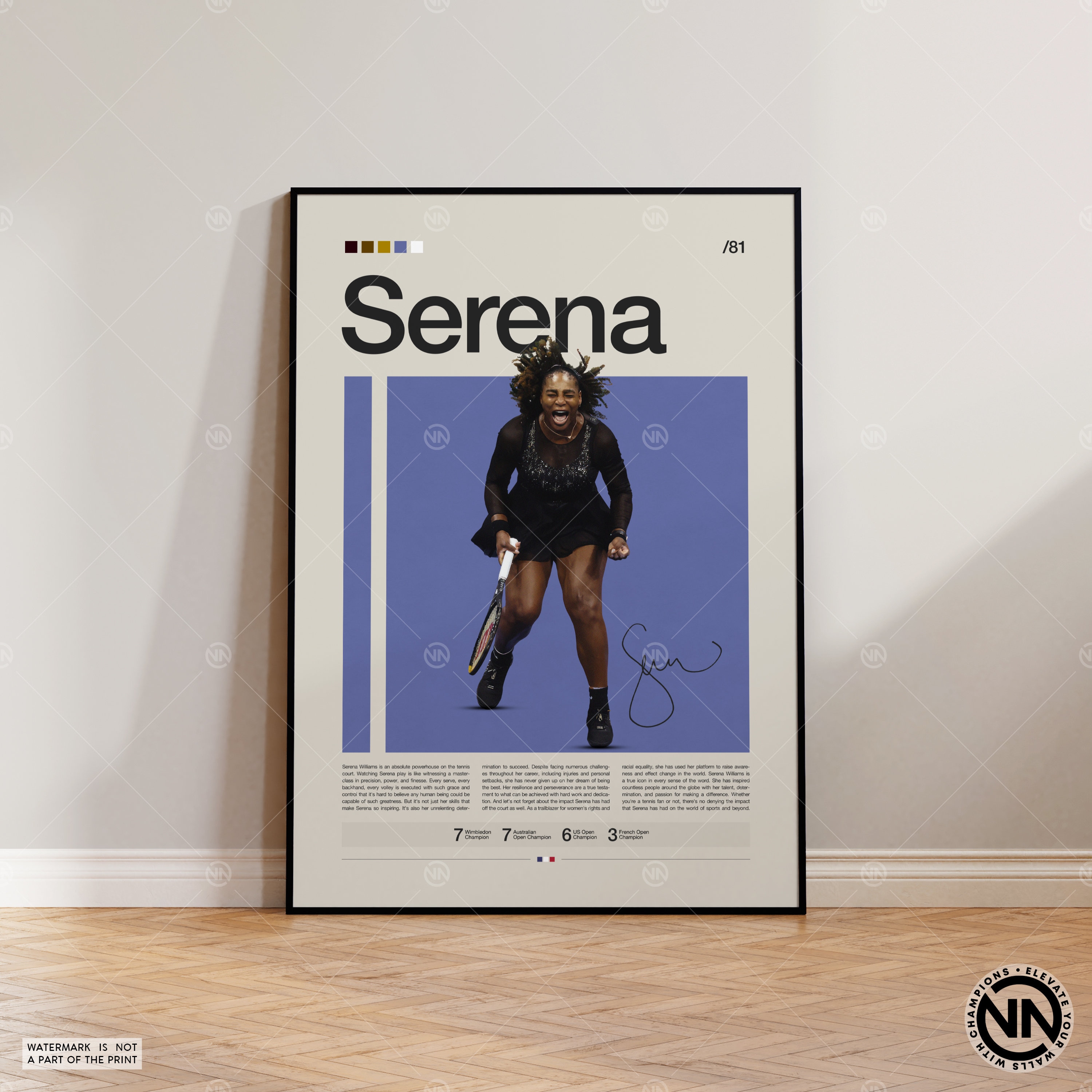 Serena Williams Poster, Tennis Poster, Motivational Poster, - Inspire ...