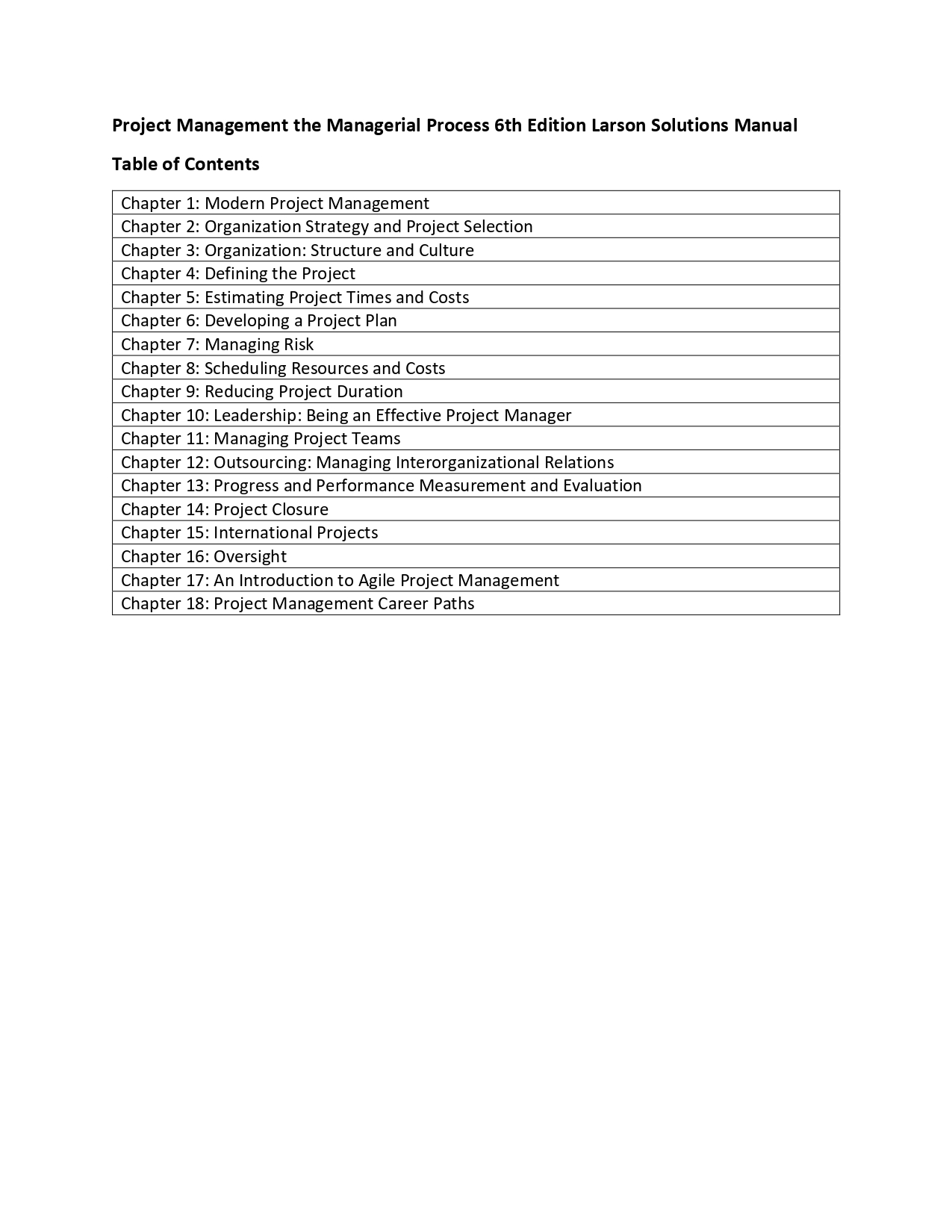 Project Management the Managerial Process 6th Edition Larson - Inspire ...