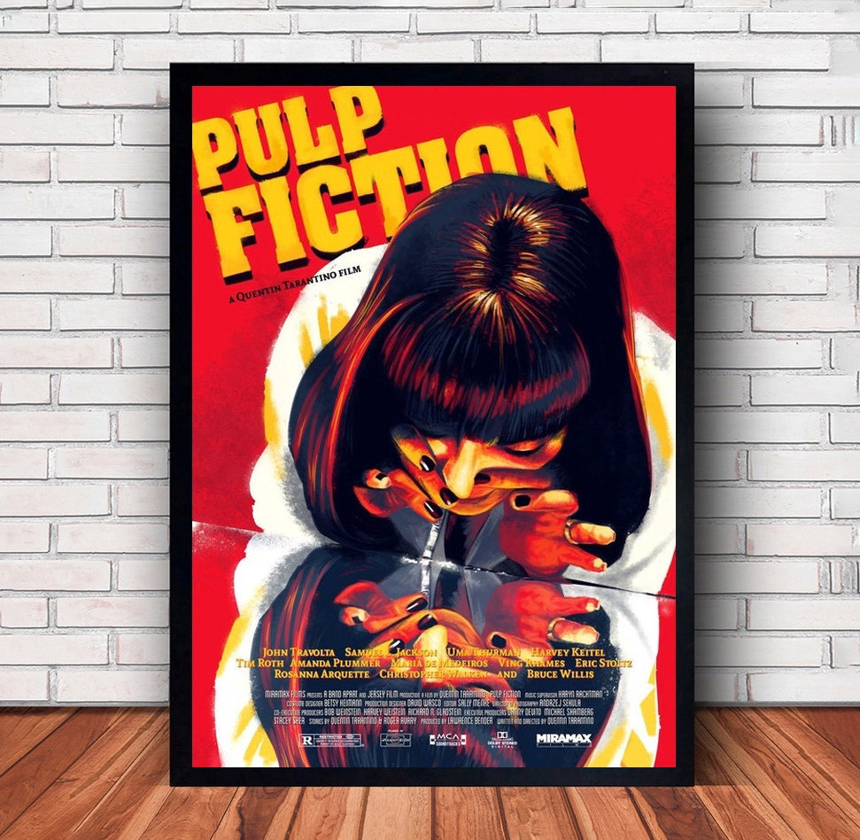 Pulp Fiction Movie Poster Canvas Wall Art Family Decor, Home - Inspire ...