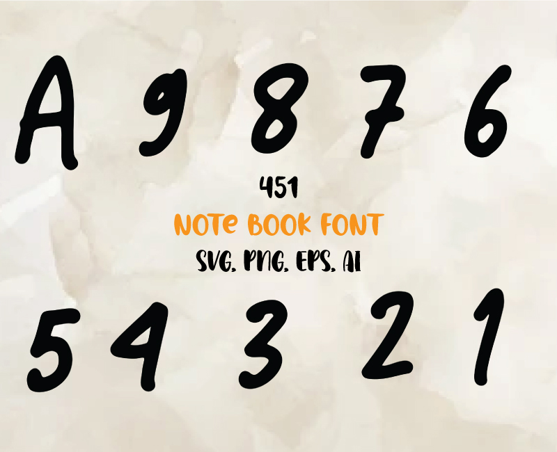 Notebook Font Svg Png Pdf Dxf, Modern Font, Fonts For Cricut - Inspire ...