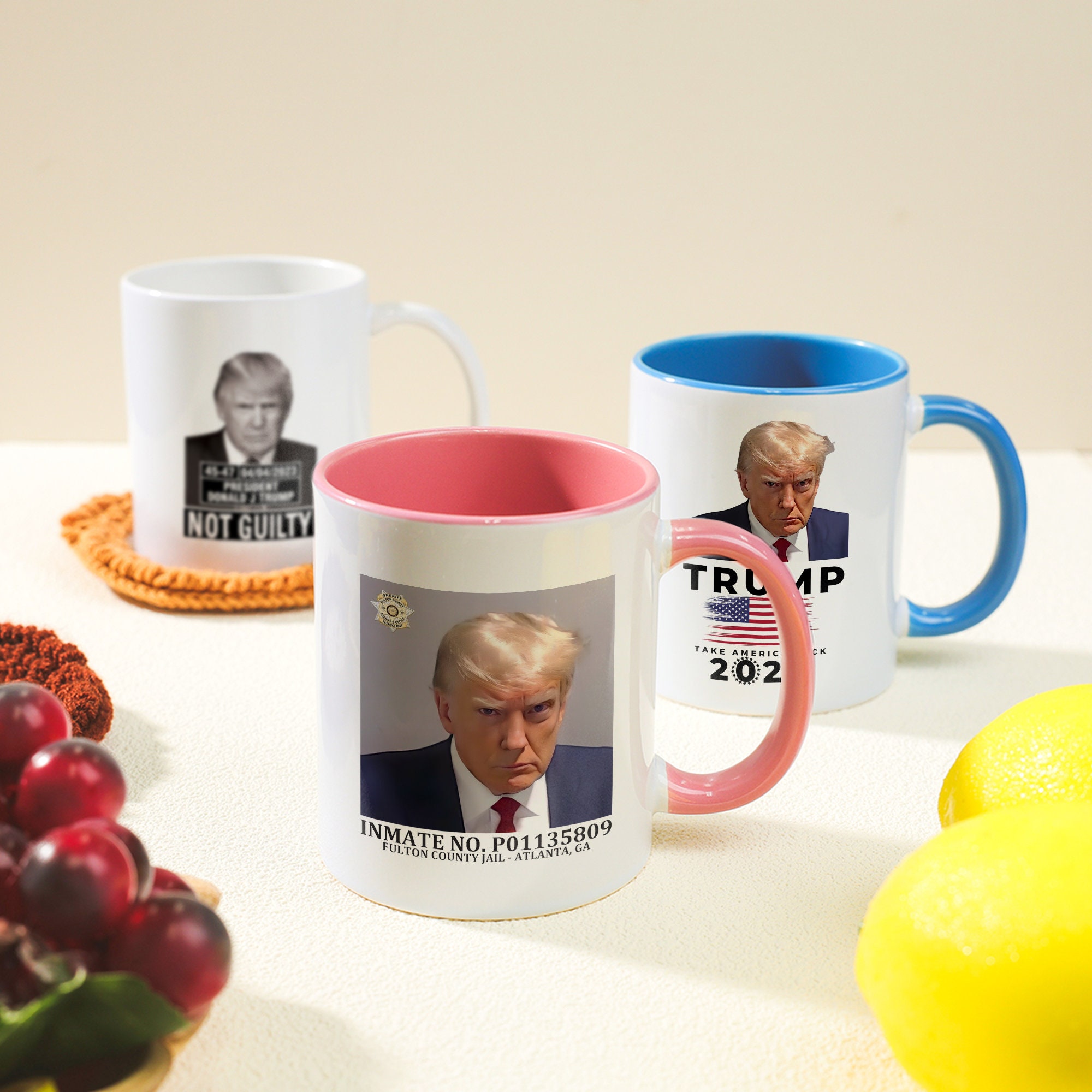 Donald Trump Mugshot Coffee Mug, Custom Trump Mug, Trump Mug - Inspire ...