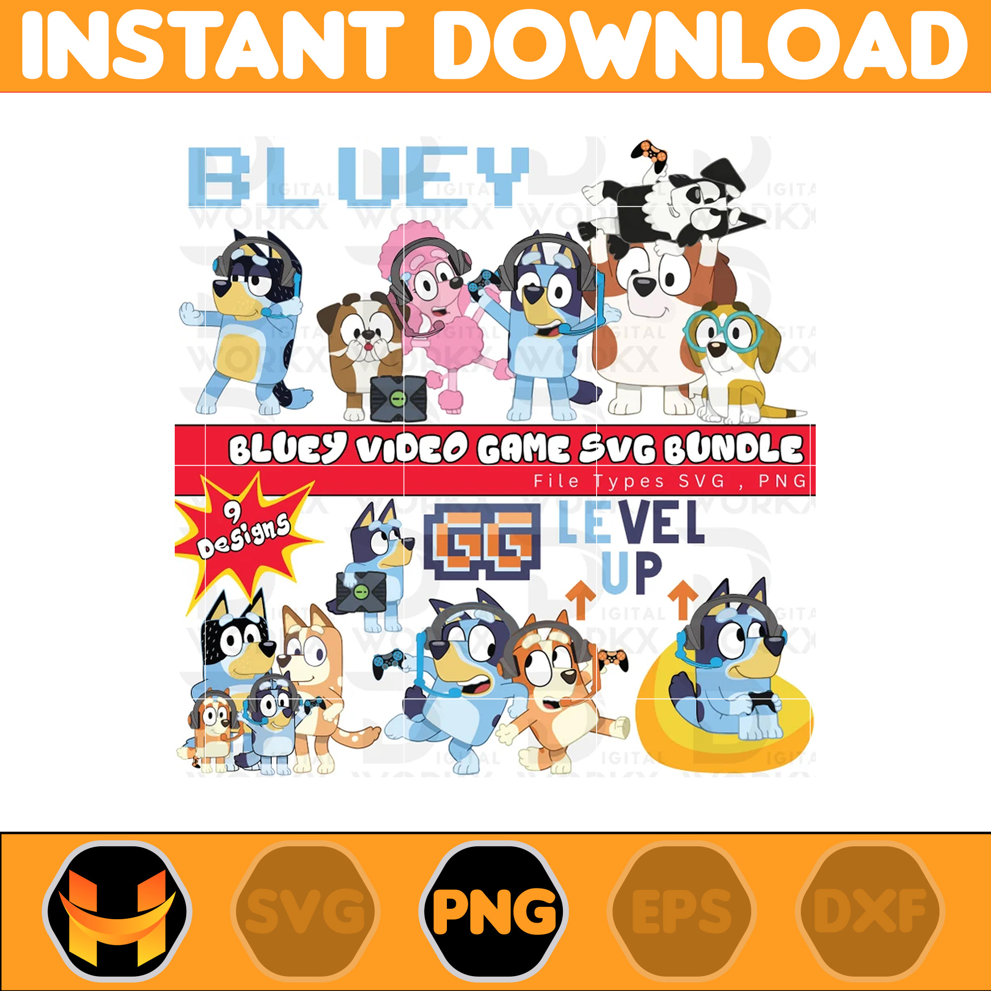 Bluey SVG Video Game Bundle, Bluey Game, Bluey SVG PNG, Blue - Inspire ...