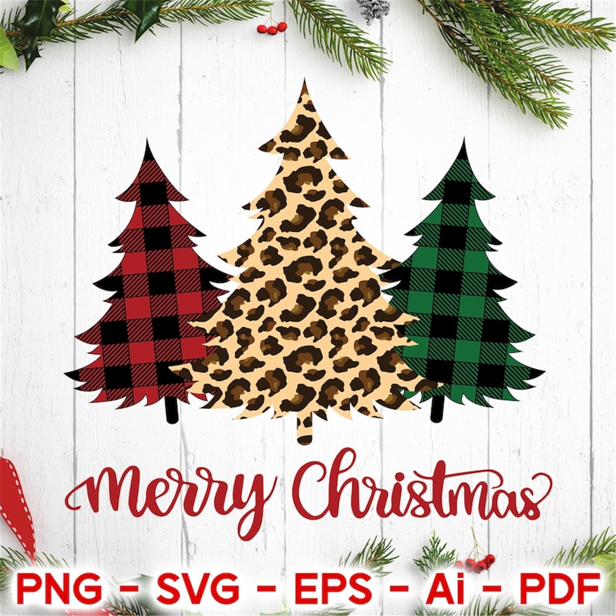 christmas trees svg, leopard tree svg, plaid tree svg, custo - Inspire ...