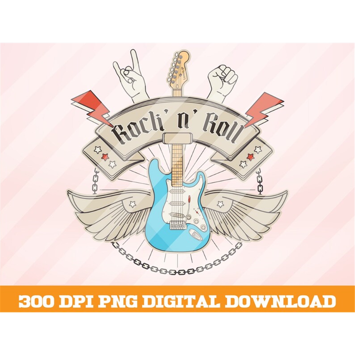 Rock & Roll Png, Wing Guitar Png, Vintage Guitar Png, Guitar - Inspire ...
