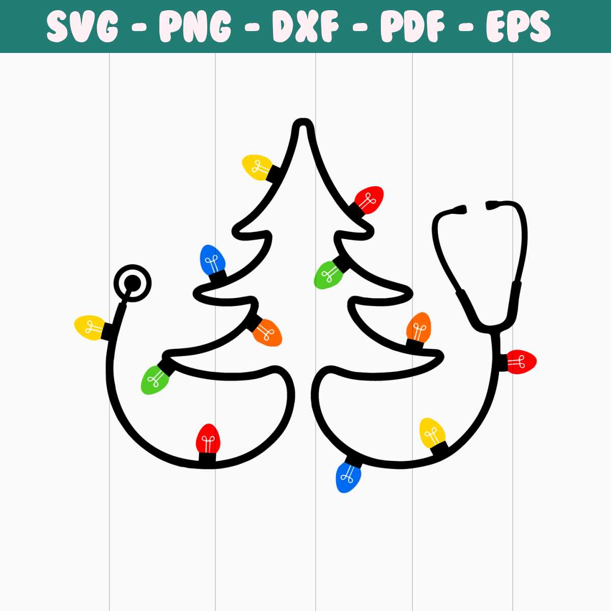 Stethoscope Christmas Tree With Lights SVG For Cricut Files | Inspire ...
