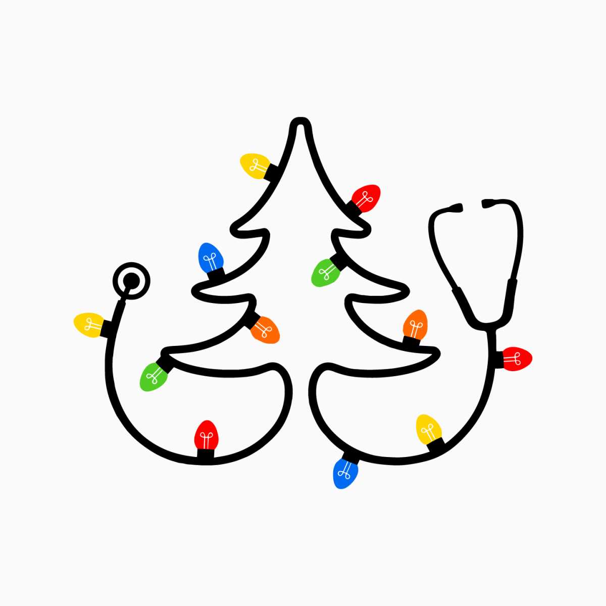 Stethoscope Christmas Tree With Lights SVG For Cricut Files | Inspire ...