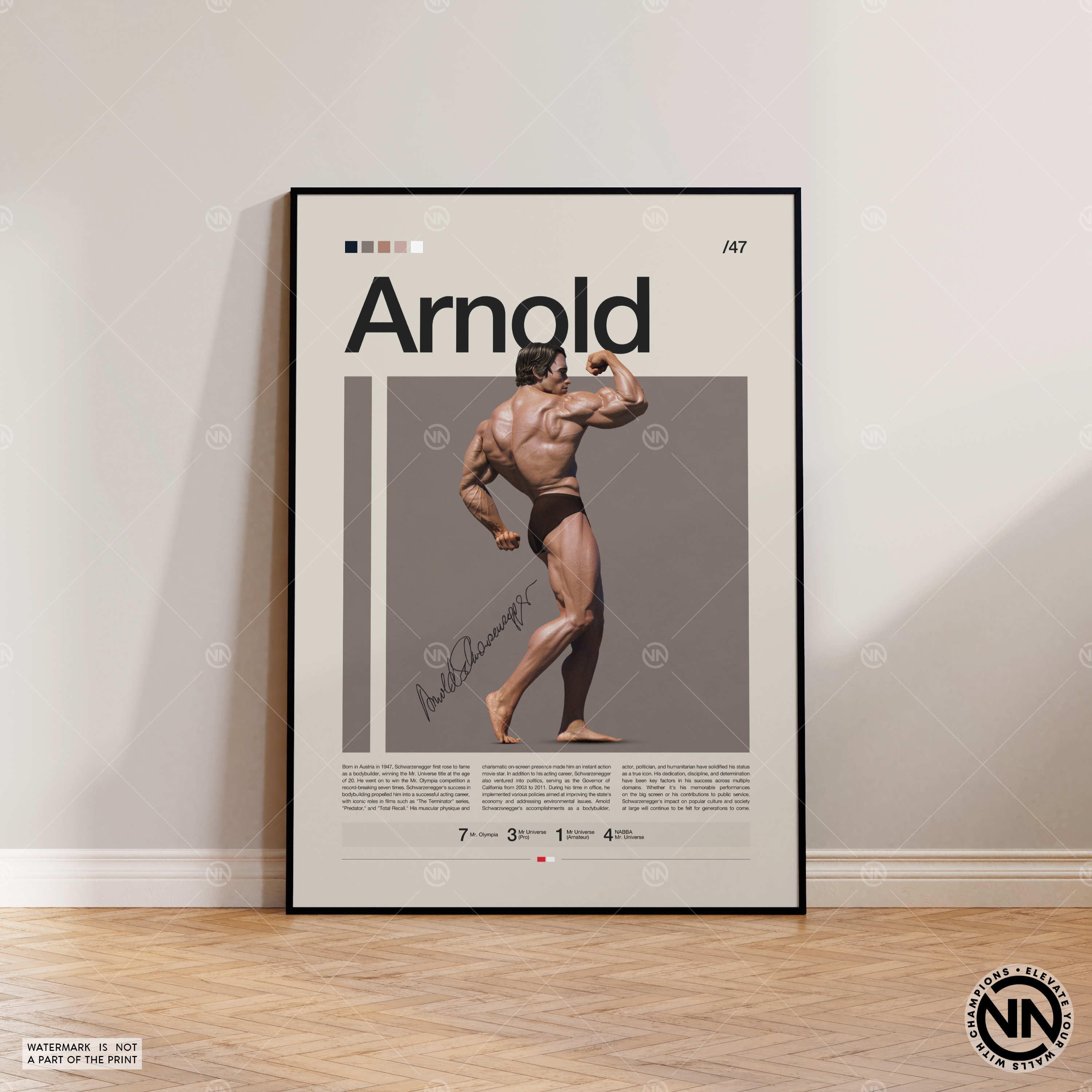 Arnold Schwarzenegger Poster, Bodybuilding Poster, Sports Po - Inspire ...
