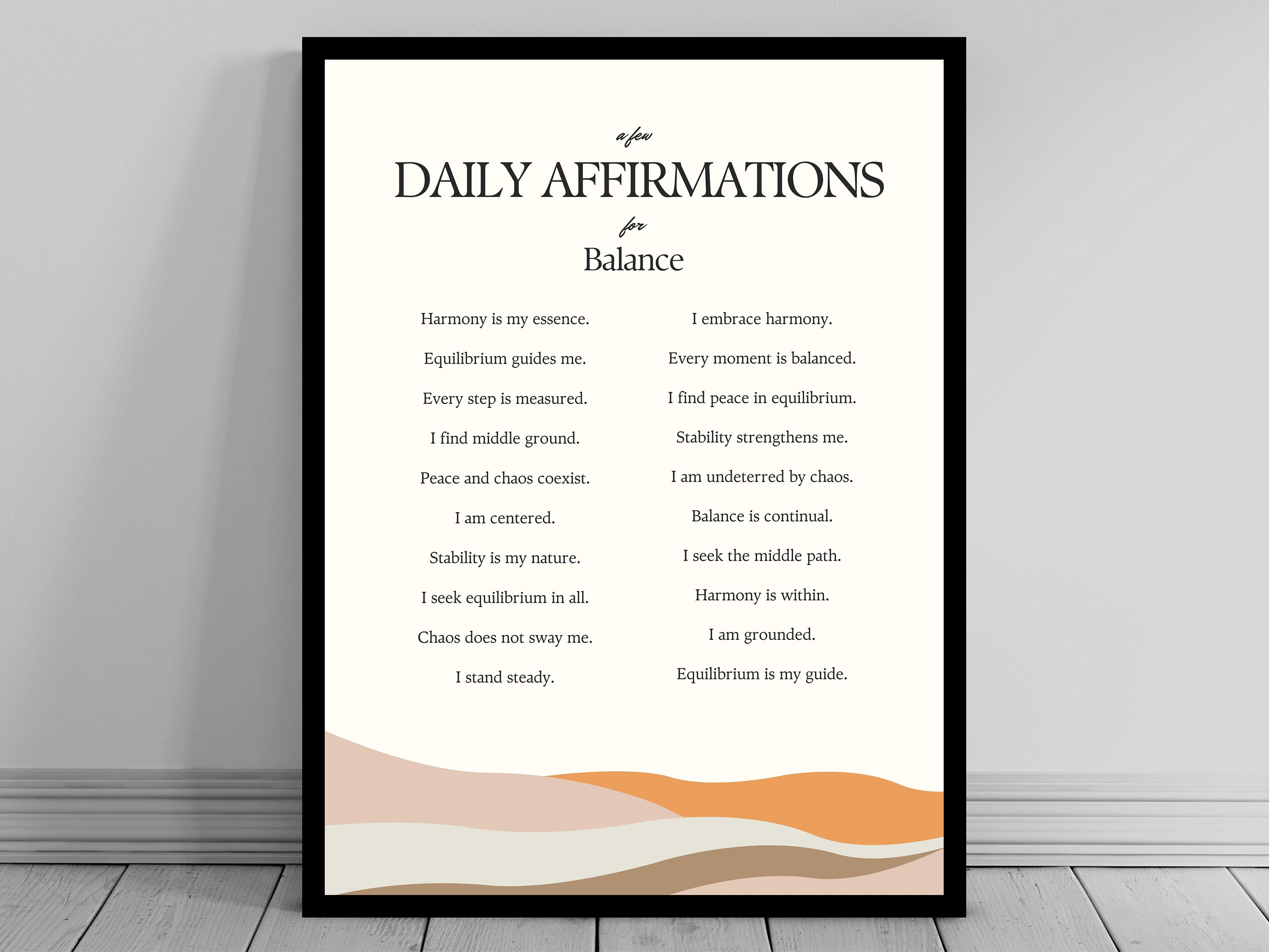 Affirmation Wall Art for Balance Self Positive Affirmations | Inspire Uplift