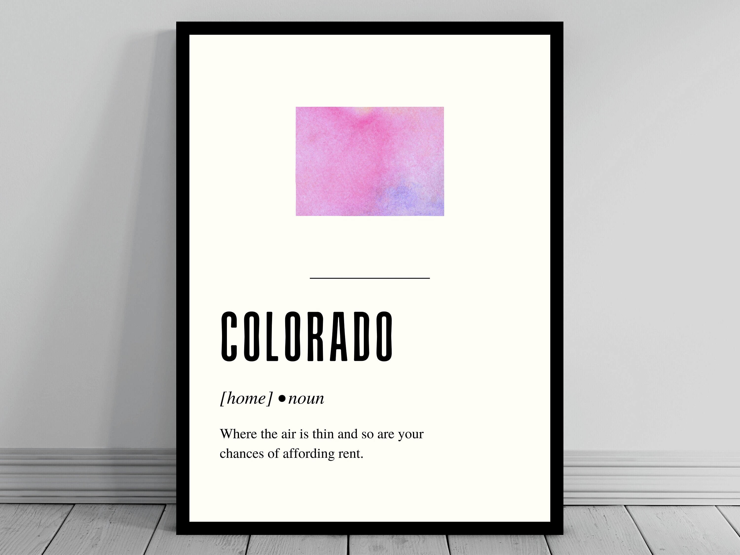 Funny Colorado Definition Print Colorado Poster Minimalist | Inspire Uplift