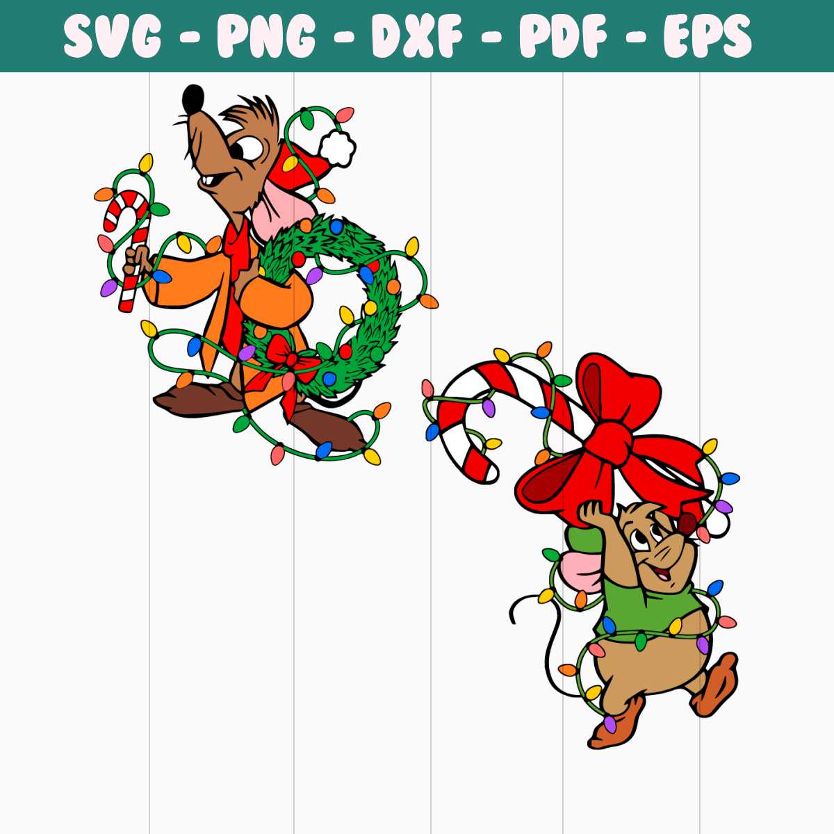 Disney Jaq And Gus Gus Christmas SVG Graphic Design File | Inspire Uplift