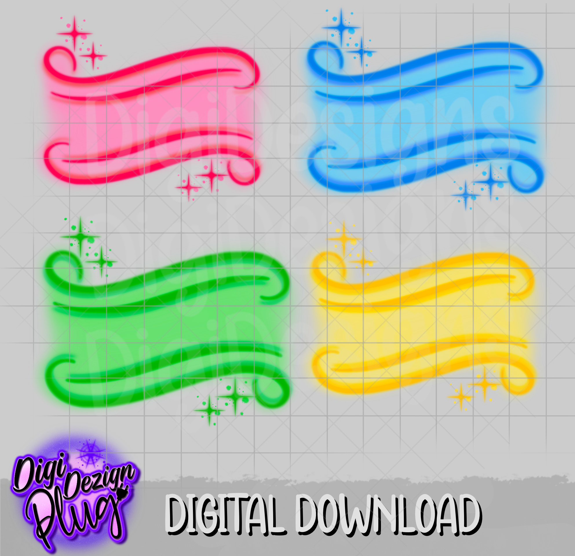 Airbrush Background Bundle- Png- Digital W | Inspire Uplift