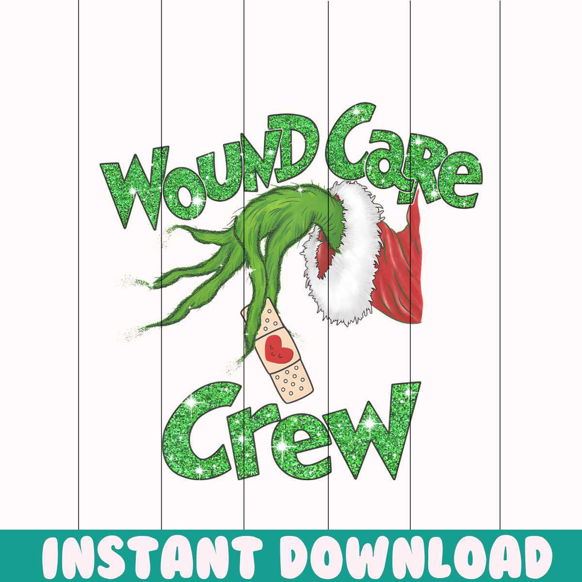 Wound Care Crew Christmas Grinch Hand PNG Download | Inspire Uplift