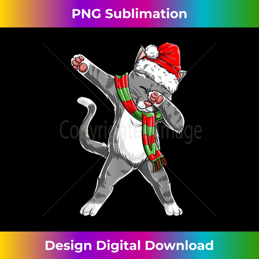 Dabbing Cat Santa Christmas Gift Kids Boys Girls Catmas Xm - - Inspire ...