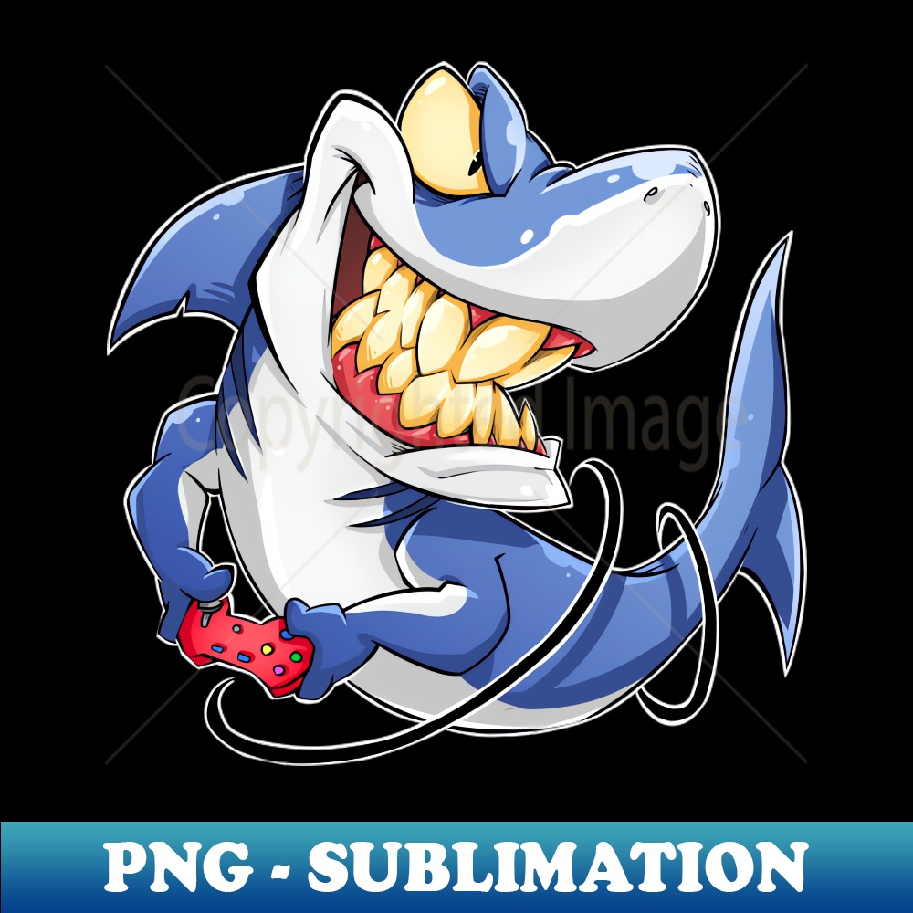 A Funny Shark Playing a Video Game - PNG Transparent Sublima - Inspire ...