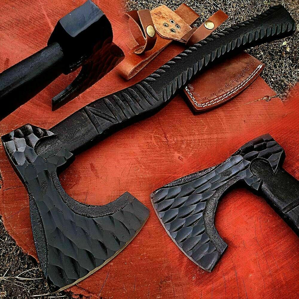 CUSTOM HANDMADE HIGH CARBON STEEL VIKING BEARDED HATCHET HUN | Inspire ...
