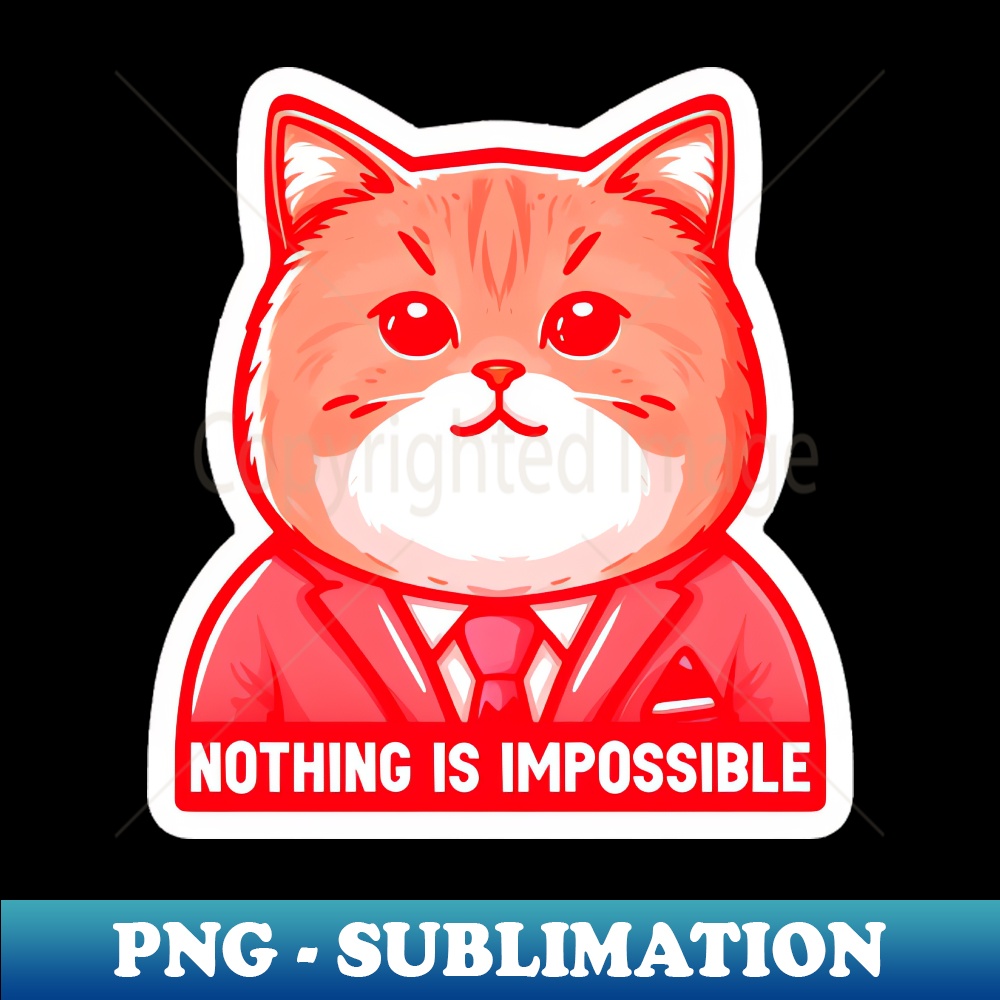 Nothing Is Impossible Cat - Unique Sublimation PNG Download | Inspire Uplift