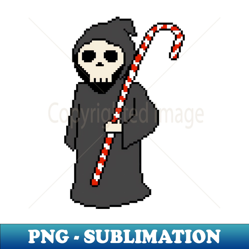 Pixelated Christmas Grim Reaper - Aesthetic Sublimation Digi - Inspire ...