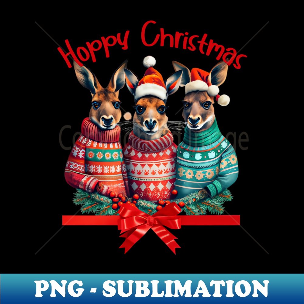 Hoppy Christmas Funny Aussie Kangaroo Celebrate Christmas th - Inspire ...
