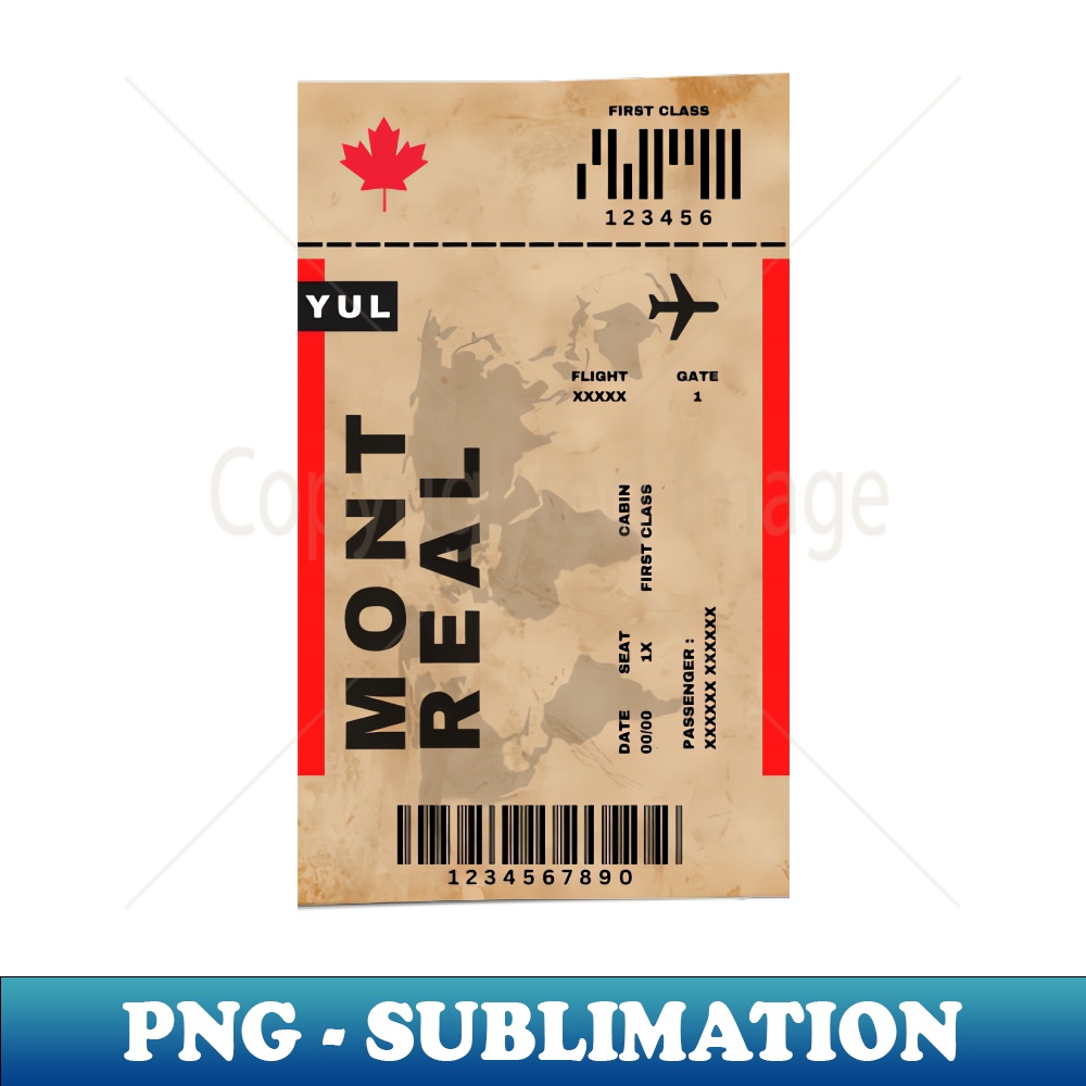 Montreal Boarding Pass Qubec Canada YUL Destination Ticket - - Inspire ...