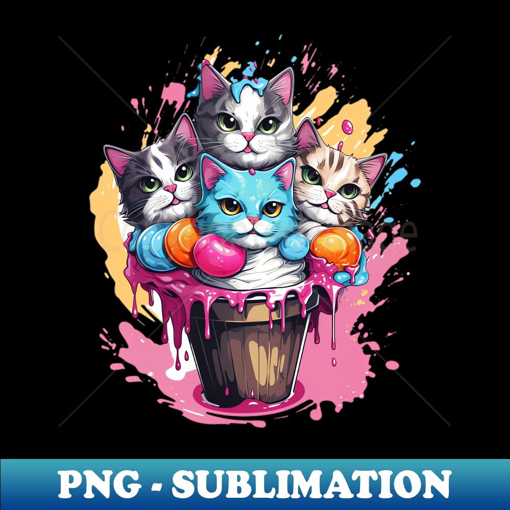 Ice Cream Cats n Colors - Premium PNG Sublimation File - Add | Inspire ...
