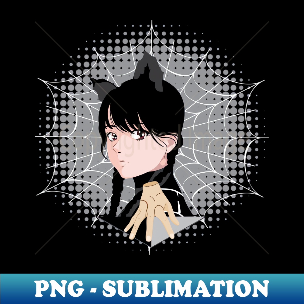 Anime Wednesday Addams with spider web - Signature Sublimati | Inspire ...