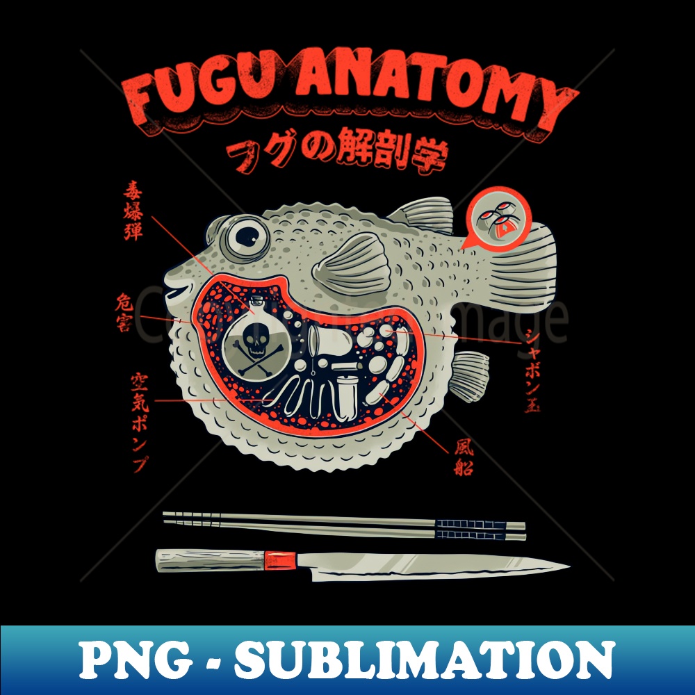 Pufferfish Anatomy - High-Quality PNG Sublimation Download - - Inspire ...