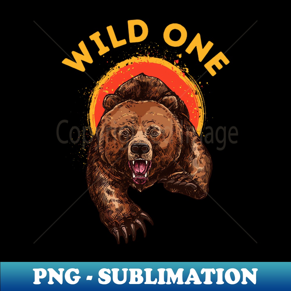Wild One Charging Bear Wildlife - High-Quality PNG Sublimati - Inspire ...