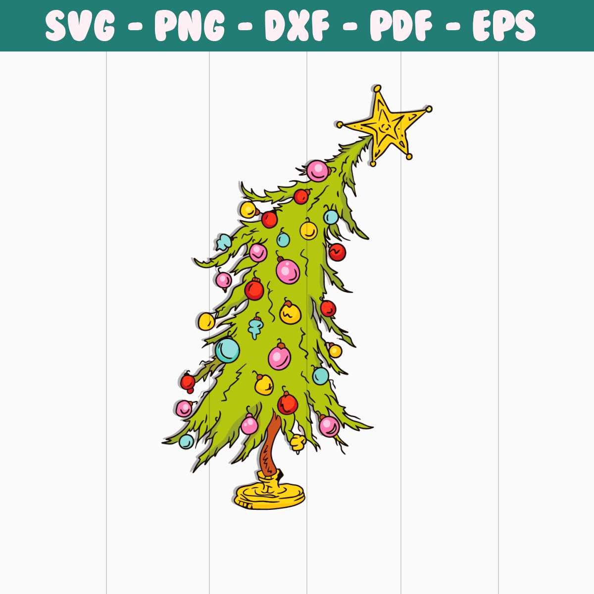 Whimsical Christmas Tree Cute Whoville Tree SVG Download | Inspire Uplift