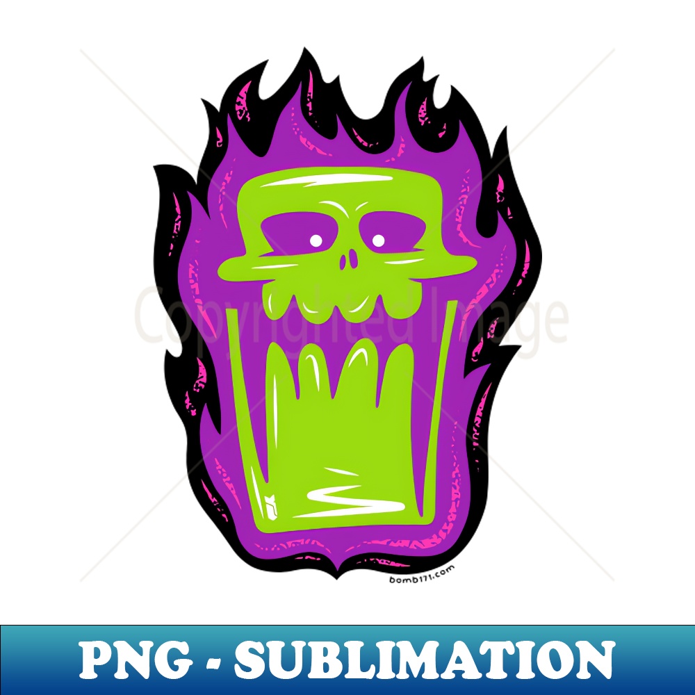 Green Flaming Skull - Sublimation-Ready PNG File - Bring You | Inspire ...