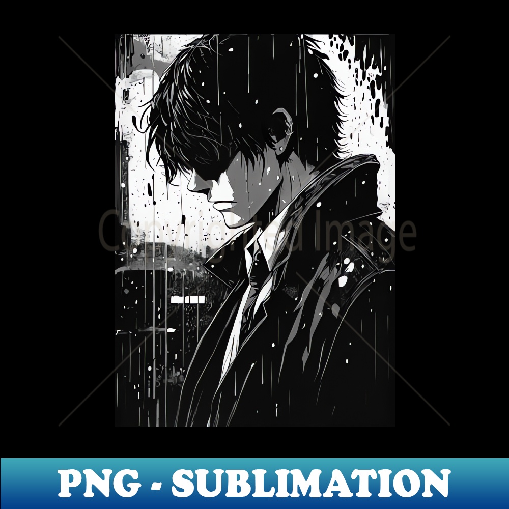 Sad manga man in the rain - Instant Sublimation Digital Down | Inspire ...