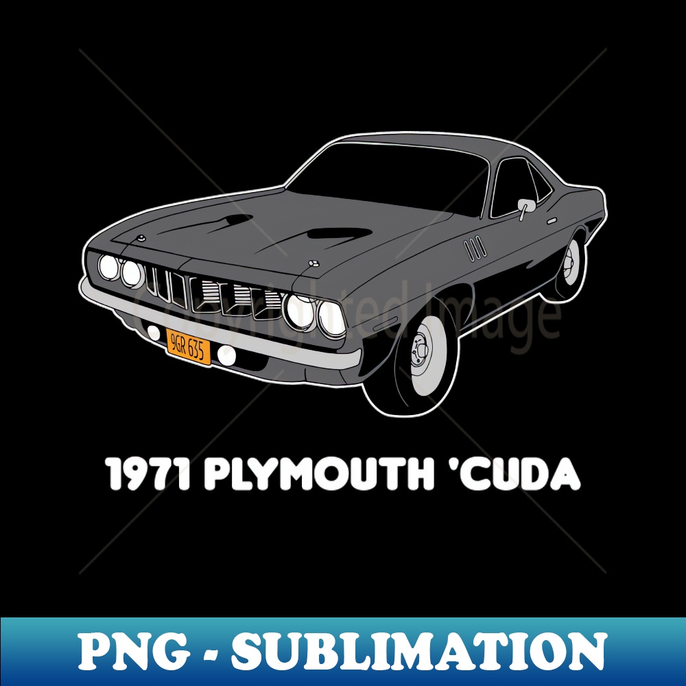 1971 Plymouth Cuda - PNG Transparent Sublimation Design - Un | Inspire ...