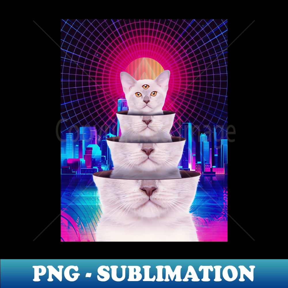 Aesthetic Trippy Three-Eyed Kitten Stack - High-Resolution P | Inspire ...