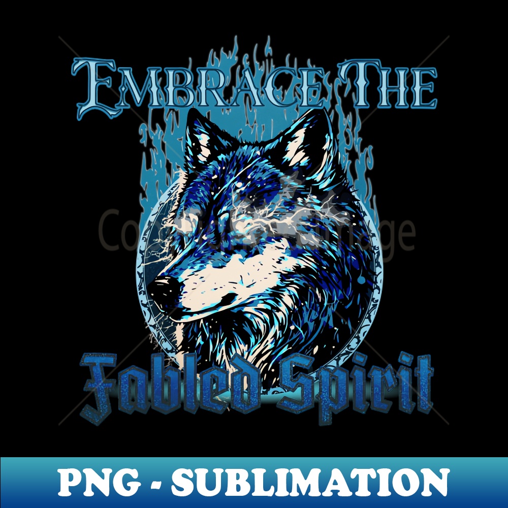 Embrace The Fabled Spirit Wolf Blue - Exclusive PNG Sublimat | Inspire ...