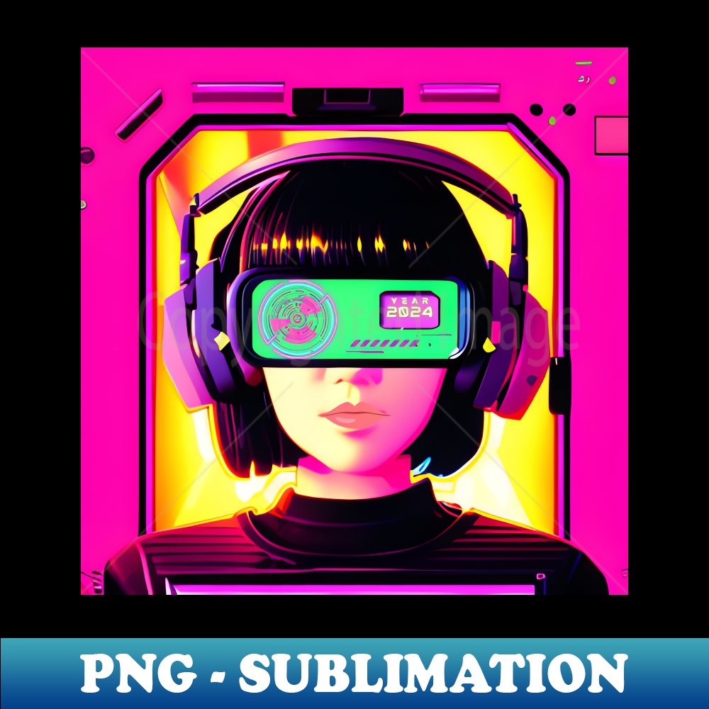 Cyberpunk Anime Girl Futuristic Year 2024 Modern Sublima Inspire