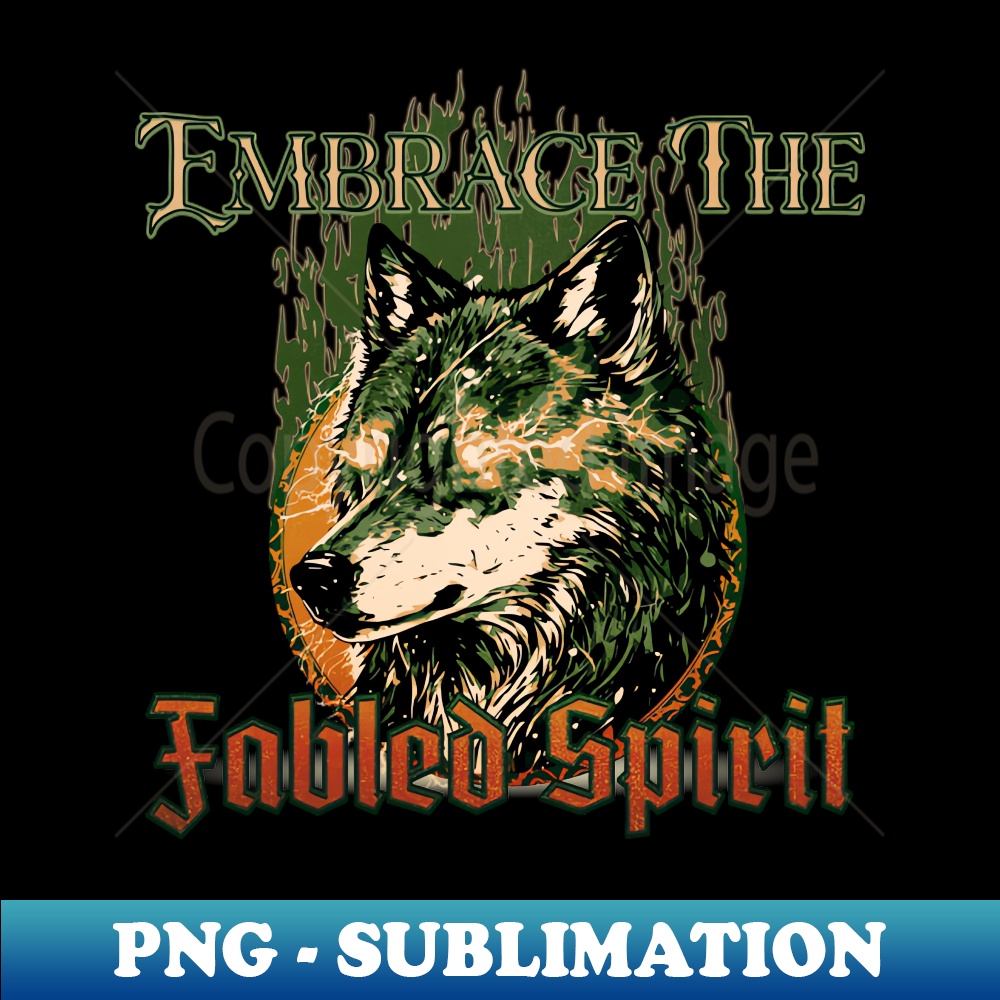 Embrace The Fabled Spirit Wolf Woodlands - Instant PNG Subli | Inspire ...