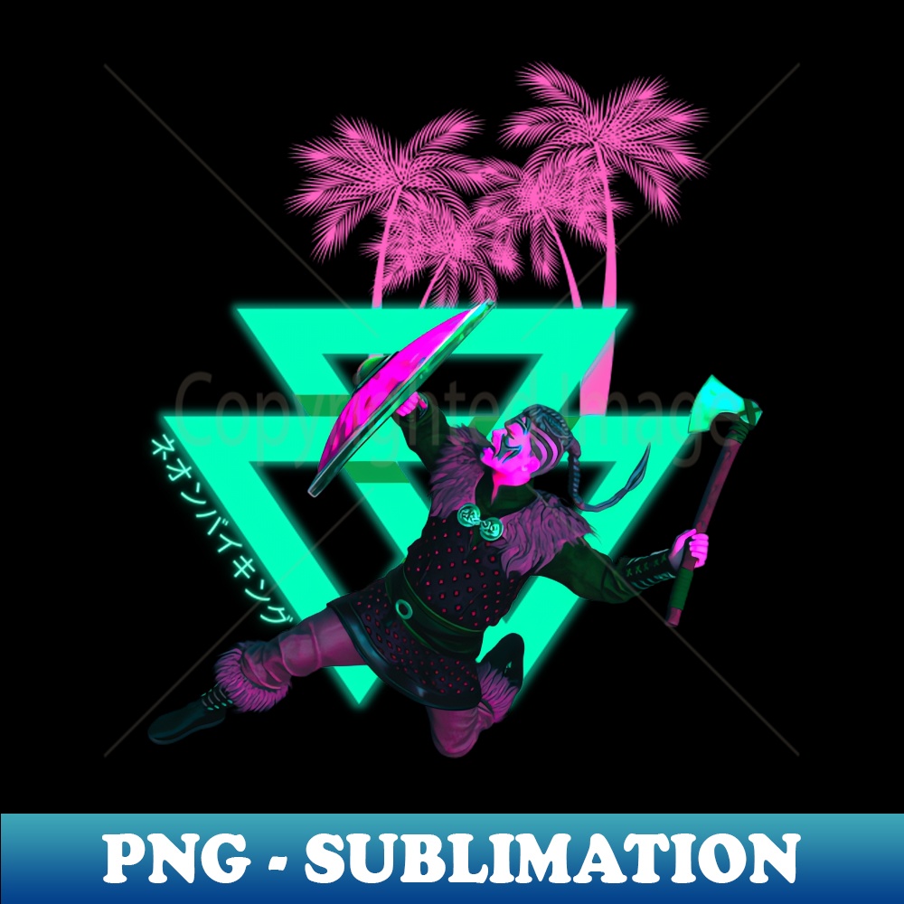 Neon Viking Vaporwave Aesthetic Ragnar - Premium Sublimation | Inspire ...