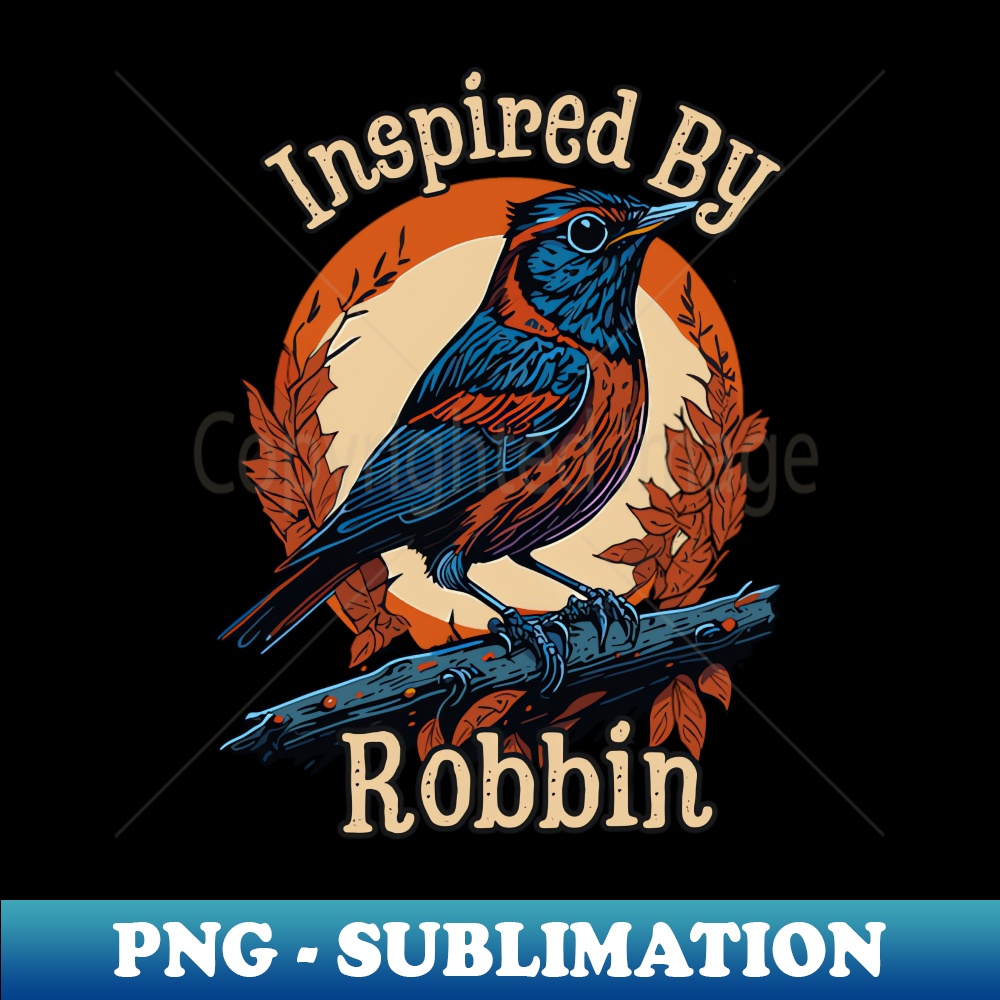 Red American Robbin bird - Retro PNG Sublimation Digital Dow - Inspire ...