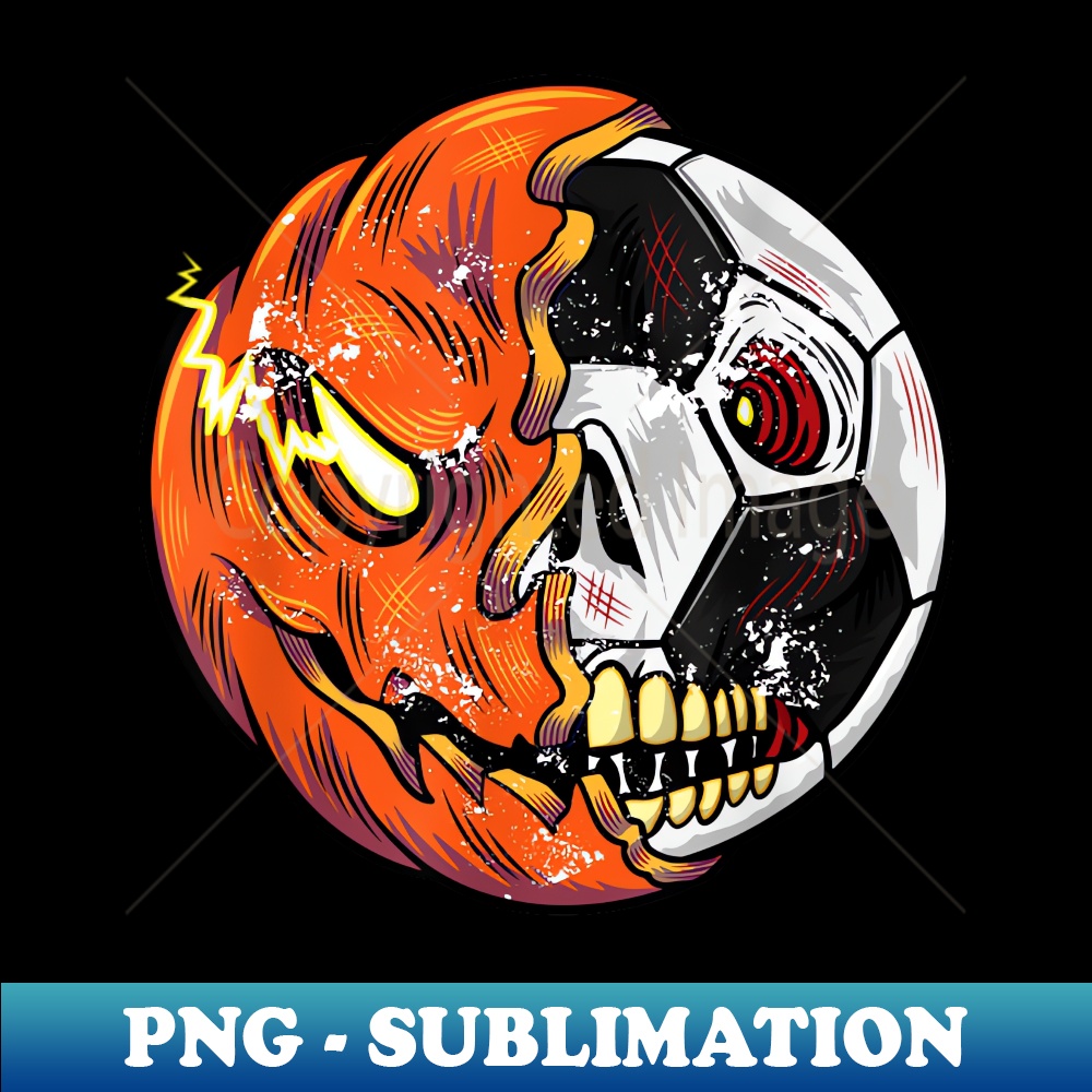Soccer Ball Pumpkin Skull Halloween Soccer Player - Sublimat | Inspire ...