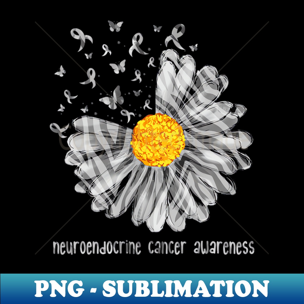 Daisy Butterfly Zebra Ribbon Neuroendocrine Cancer Awareness | Inspire ...